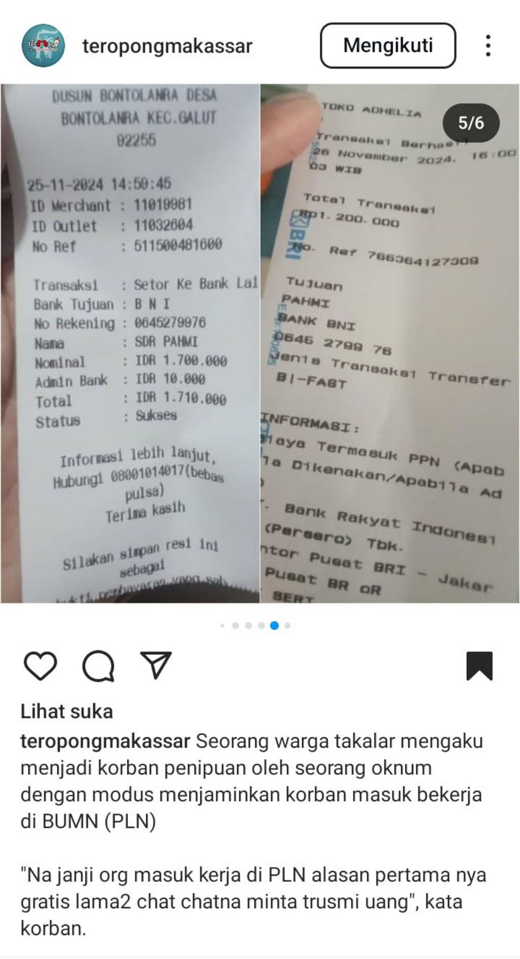 Viral, Oknum di Makassar Diduga Lakukan Penipuan Modus Rekrutmen PLN - Terkini
